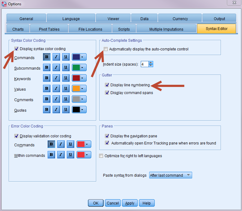 Customizing SPSS